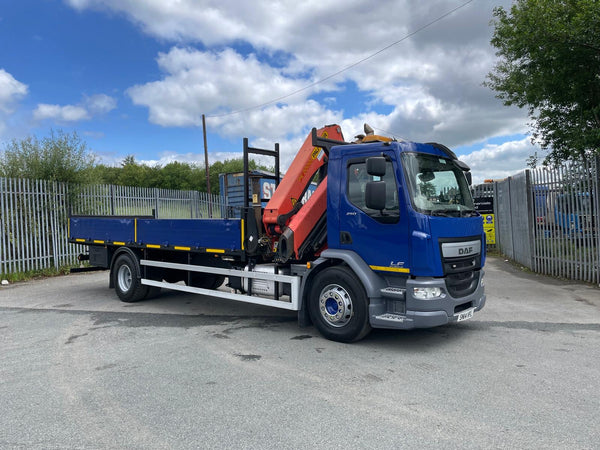 2014 DAF LF55 250 4x2 Dropside Flatbed Palfinger PK20001- 5 Ext Crane ...